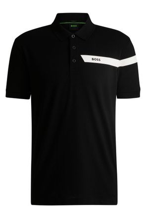 BOSS Herren Paddy IN Sportives Paddy Poloshirt aus Baumwoll-Mix mit Piqu&eacute;-Struktur Schwarz001 M