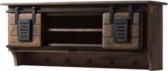 Massivmoebel24 Wandgarderobe Mango 115x30x45 braun lackiert railway 459