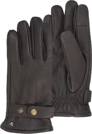 Isotoner Gants cuir Homme Marron patte de resserrage