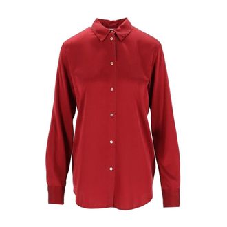 Forte_Forte Femme, Blouses et Chemises, Rouge, Taille: 38 FR Chemise Longue en Soie