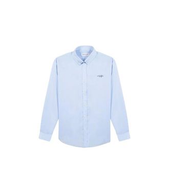 Maison Labiche Chemise droite unie &agrave; broderies