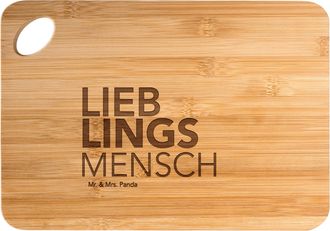 Mr. & Mrs. Panda Bambus - Schneidebrett Mensch - Geschenk, Frühstücksbrett, Valentinstag, Vorbild, Verschenken, Bretter, Spruch, Küchenbrett