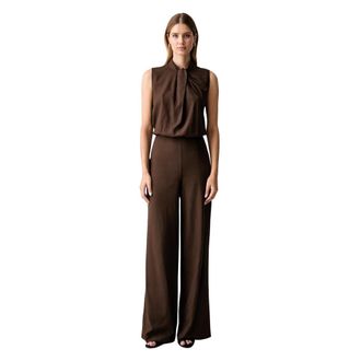 Vicolo Femme, Combinaisons et Ensembles, Brun, Taille: 38 FR Combinaison &agrave; col nou&eacute; et jambes larges