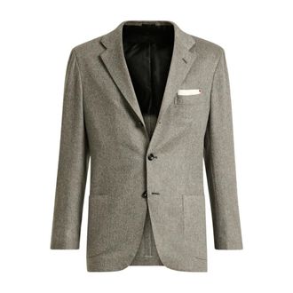 Kiton Luxuri&ouml;ser Cashmere Vicu&ntilde;a Blazer - - Jackets - Herren - Grau - 3XL