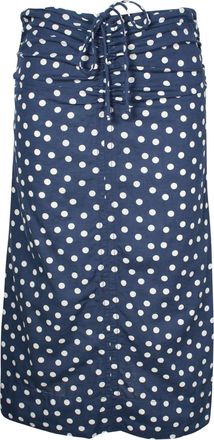 A.P.C. jupe mi-longue &agrave; pois - Bleu