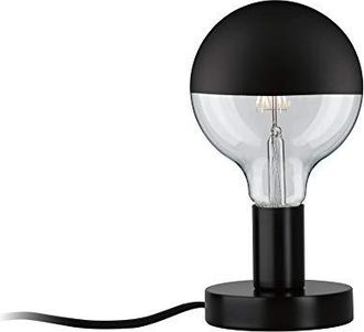 Paulmann 79758 Neordic Tischleuchte Haldor rund max. 60 Watt Tischlampe Schwarz Nachttischlampe Metall Leselampe E27 ohne Leuchtmittel