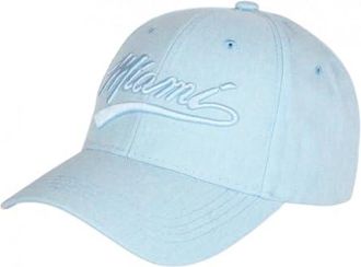 Nyls Cr&eacute;ation Casquette Miami Bleue Pastel Classe et Vintage en Coton Baseball - Taille Unique - Bleu