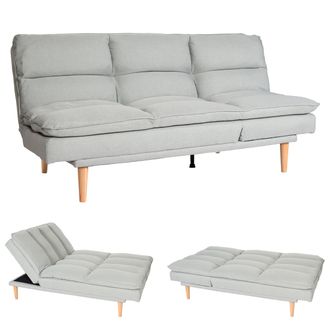 Mendler Schlafsofa HWC-M79, G&auml;stebett Schlafcouch Couch Sofa, Schlaffunktion Liegefl&auml;che 180x110cm - Stoff/Textil Mint-grau