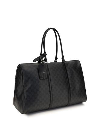 Gucci Womens Gg Travel Bag With Web Stripe Black-Black Cotton; Linen; Polyurethane Black/black Suitcases