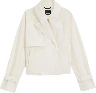 HUGO BOSS Femme, Vestes, Blanc, Taille: 36 FR Trench-coat Court