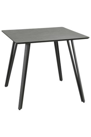 Boxxx Esstisch, Grau, Metall, Holzwerkstoff, quadratisch, Flachrohr, 80x75x80 cm, Variantenauswahl, Esszimmer, Tische, Esstische, Esstische quadratisch