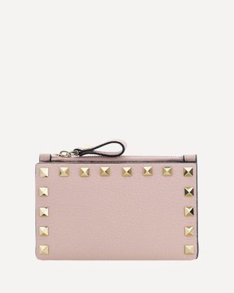 Valentino Garavani Rockstud zip Card Holder Female UNI
