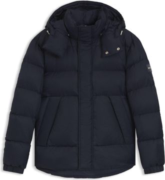 BOSS Herren H-Corbinian5 Wasserabweisende Jacke mit Jacquard-Monogrammen Dunkelblau 48