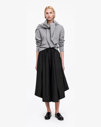 Arket Weiter Baumwollrock -Schwarz