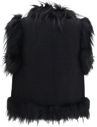 Fendi Wool and Fox Fur Gilet - Black