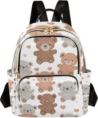 Mnsruu Mini sac à dos pour femme avec ours en peluche mignons, petit sac à dos tendance pour femme, sac à dos décontracté, Multi195, S