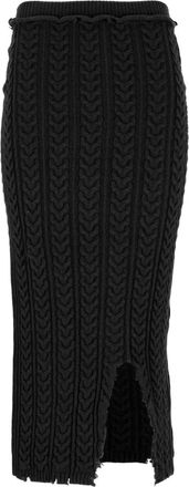 Laneus jupe en maille à coupe mi-longue - Noir