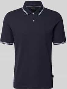 Bugatti Slim Fit Poloshirt mit Label-Stitching