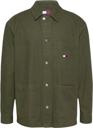 Tommy Jeans Homme, Vestes, Vert, Taille: S Badge Overshirt