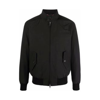 Baracuta Homme, Vestes, Noir, Taille: 3XS Veste Noire en Mélange de Coton Déperlant