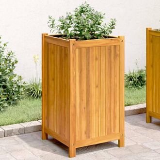 vidaXL Vidaxl - Jardinière avec doublure 42x42x75 cm bois massif dacacia