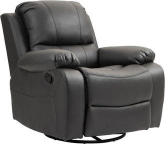 HOMCOM Relaxsessel Fernsehsessel mit Liegefunktion, Fußstütze, Drehbar TV-Sessel mit Taschenfederkernsystem für Wohnzimmer, Schlafzimmer, Schwarz - Homcom