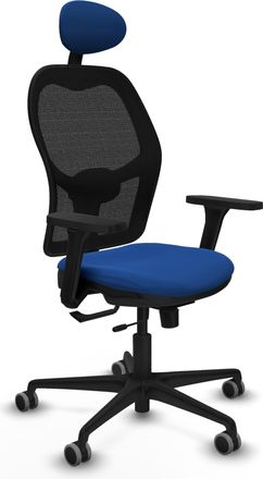 Piqueras y Crespo Ergonomischer Postural Jorquera Stuhl mit 3D-Armen, h&ouml;henverstellbarer Lendenwirbelst&uuml;tze und festem Kopfteil, ausgestattet mit Syncro/Traslack und in