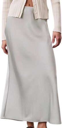 Calvin Klein Femme, Jupes, Vert, Taille: 40 FR Jupe Maxi Trap&egrave;ze en Satin