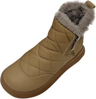 Generic Bottes dhiver confortables et d&eacute;contract&eacute;es pour femme - Couleur unie - Fermeture &eacute;clair lat&eacute;rale - Talon plat - Antid&eacute;rapantes - Confortables - Pour 
