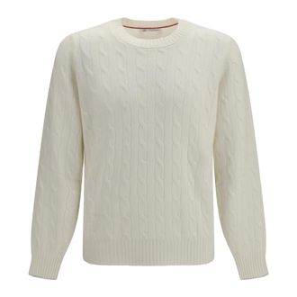 Brunello Cucinelli Zopfmuster-Pullover aus Kaschmir - - Knitwear - Herren - Beige - M