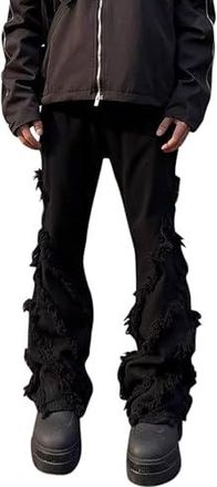 Generic Jean Homme Jeans Homme Week-End/Voyage Jean Slim Stretch D&eacute;chir&eacute; Skinny Hiphop - Coupe Droite Effiloch&eacute;e, Taille Flexible, Style Streetwear Tendance