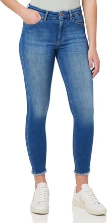 Only Damen Onlblush Mid Sk Ank Raw Dnm Rea694 Noos Jeans, Medium Blue Denim, XS / 30L EU