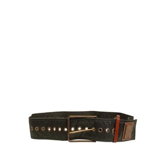 Dolce & Gabbana Homme, Accessoires, Noir, Taille: ONE Size Wide Leather Metal Buckle Belt