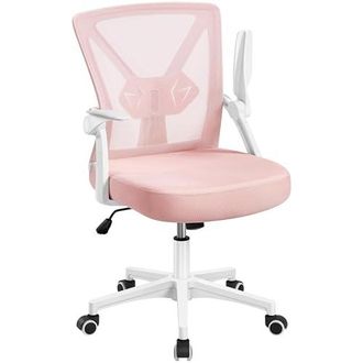 Yaheetech B&uuml;rostuhl Schreibtischstuhl mit hochklappbare Armlehnen, Drehstuhl aus Mesh, Office Chair Ergonomic, erstellbaren Lendenwirbelst&uuml;tze, Wippfunktion, h&ouml;