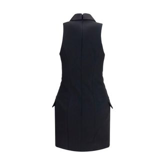 Balmain Womens Black Wool Oves Aries Casual Dress