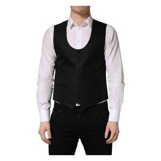 Dolce & Gabbana Einreihige Weste - - Suits - Herren - Schwarzk - M