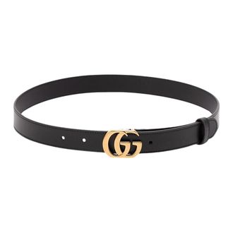 Gucci Schmaler GG Marmont G&uuml;rtel - - Accessories - Damen - Schwarzk - 80 CM