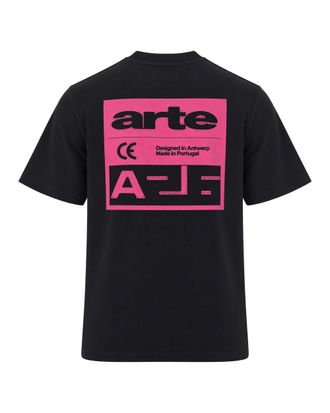 Arte Crew-Neck Cotton T-Shirt - Black