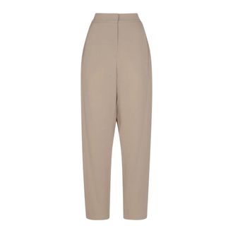 Emporio Armani Femme, Pantalons, Beige, Taille: 40 FR Pantalon Droit en Twill D&eacute;lav&eacute;