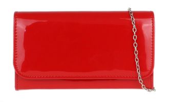 Girly HandBags Damen Lack Clutch gl&auml;nzend Abendtasche Party Hochzeit Rot