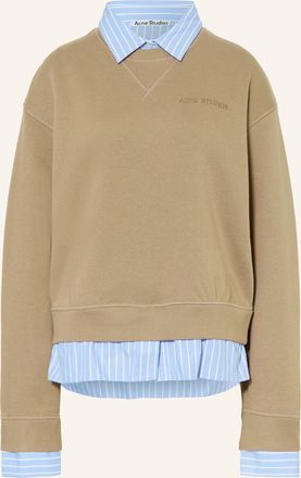 Acne Studios Sweatshirt Im Materialmix beige