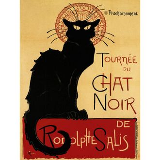 Wee Blue Coo 915PY Poster, Motiv: Wee Blue Coo Chat Noir Rodolphe Salis Paris Frankreich, 30,5 x 40,6 cm