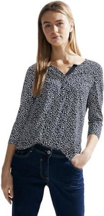 Cecil B320875 T-Shirt &agrave; Manches 3/4 imprim&eacute;es, Bleu Universel, XS Femme