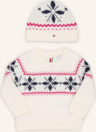 Tommy Hilfiger Set: M&uuml;tze Und Pullover weiss