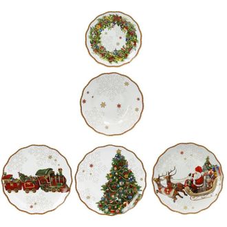 Brandani Brandani 89900 - Tischset 18-teilig Christmas aus Porzellan - Elegantes Tellerset mit weihnachtlichem Design für Feiern