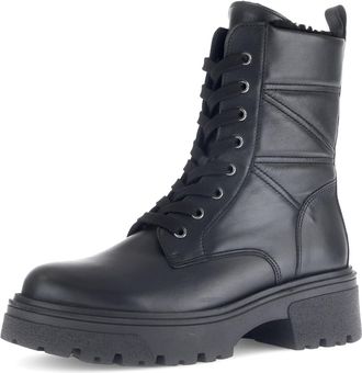Gabor Damen Combat Boots, Frauen Stiefeletten,Best Fitting,Warmfutter,schnürstiefel,Winterstiefel,Winterschuhe,gefüttert,schwarz,38.5 EU / 5.5 UK