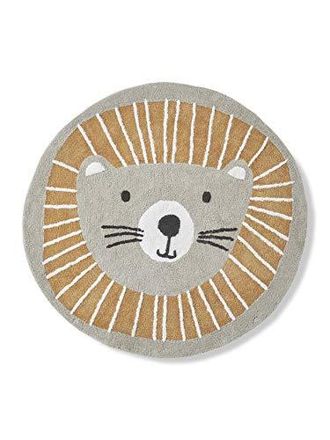 Vertbaudet Tapis Rond Lavable Lion Gris/Orange TU