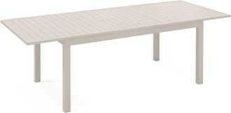 Oviala Table de jardin extensible en aluminium 8 &agrave; 10 places cr&egrave;me