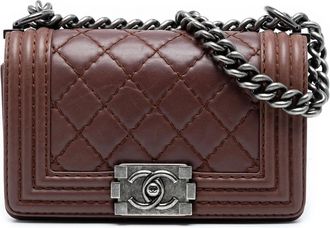 Chanel Hobo Bags - Small Quilted Lambskin Wild Stitch Boy Flap - Gr. unisize - in Braun - f&uuml;r Damen