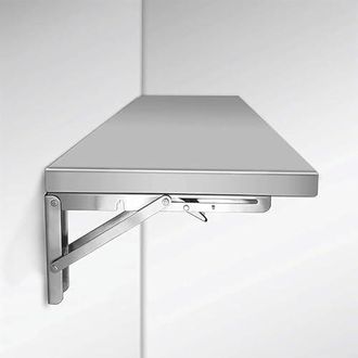 Generic Table Murale Pliante &agrave; abattant Mural, Table Robuste avec Acier Inoxydable 304, Support Pliable &eacute;pais, Surface bross&eacute;e de 0,8 mm d&eacute;paisseur(60 * 40cm)